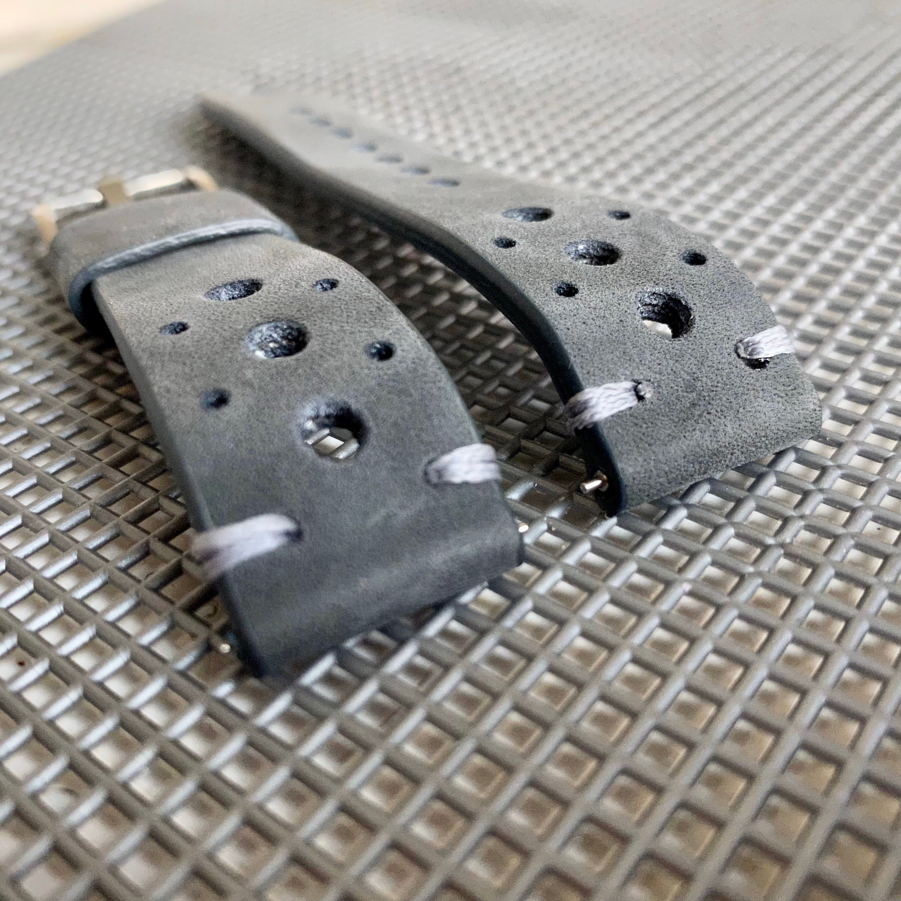 20mm GRAY Crazy Horse Leather Vintage RACING Watch Strap Light | Etsy