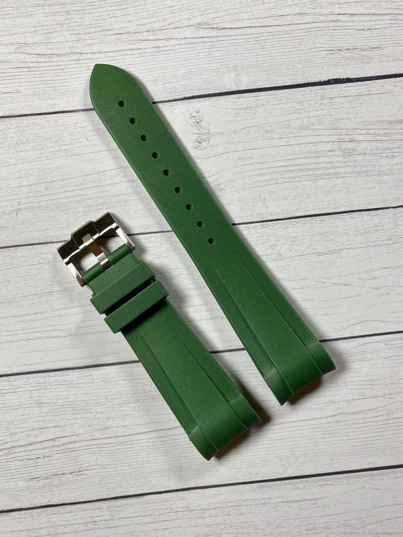 22mm GREEN Vulcanized Rubber Strap for Tudor BLACK BAY & - Etsy
