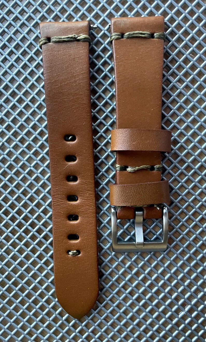 Dull BROWN Crazy Horse Leather Vintage Watch Strap OLIVE GREEN - Etsy