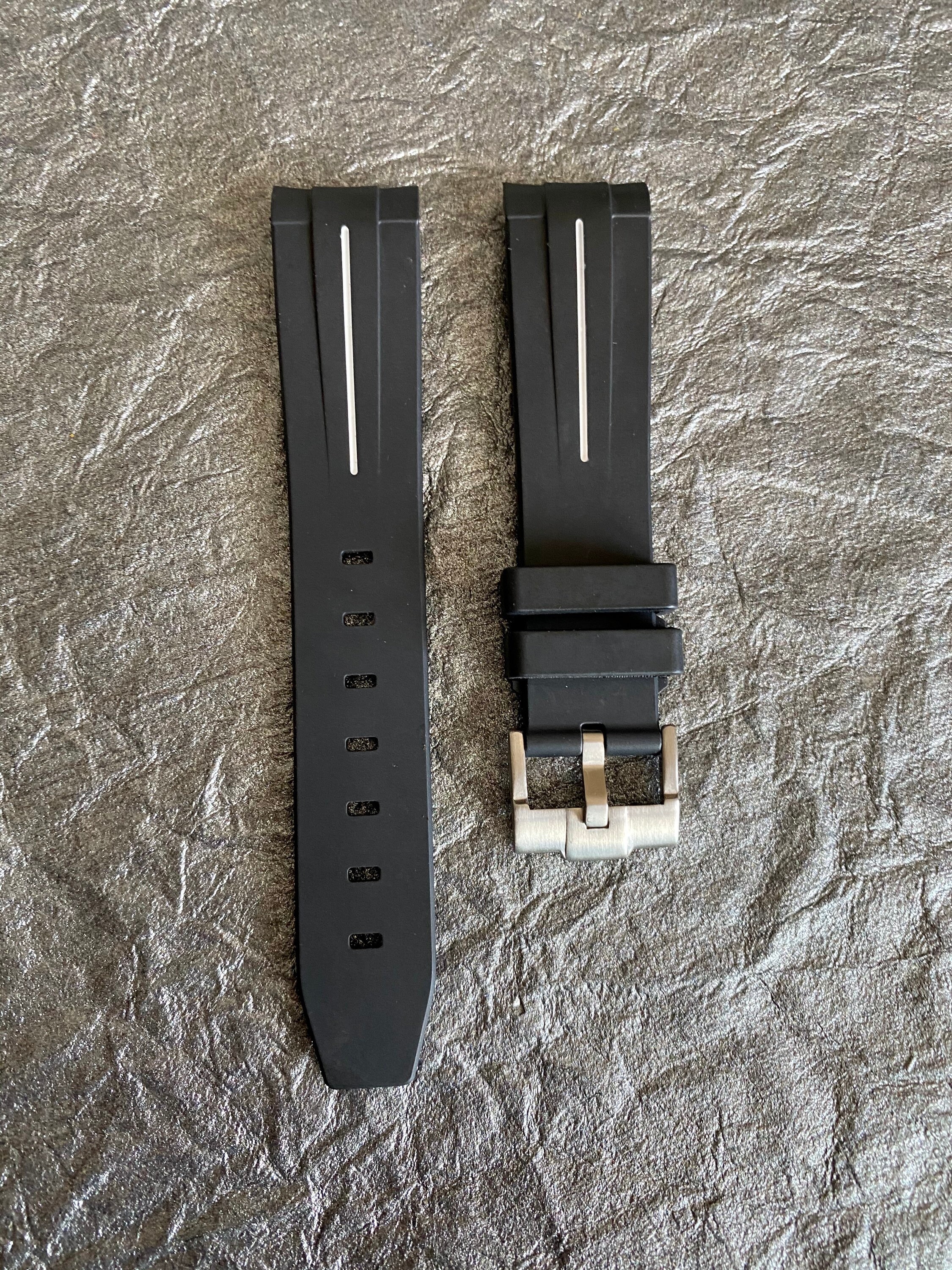 20mm Rubber BLACK Strap for Rolex Watches WHITE Strap | Etsy