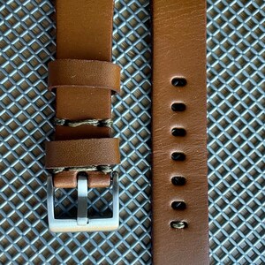 Dull BROWN Crazy Horse Leather Vintage Watch Strap OLIVE GREEN Modern ...