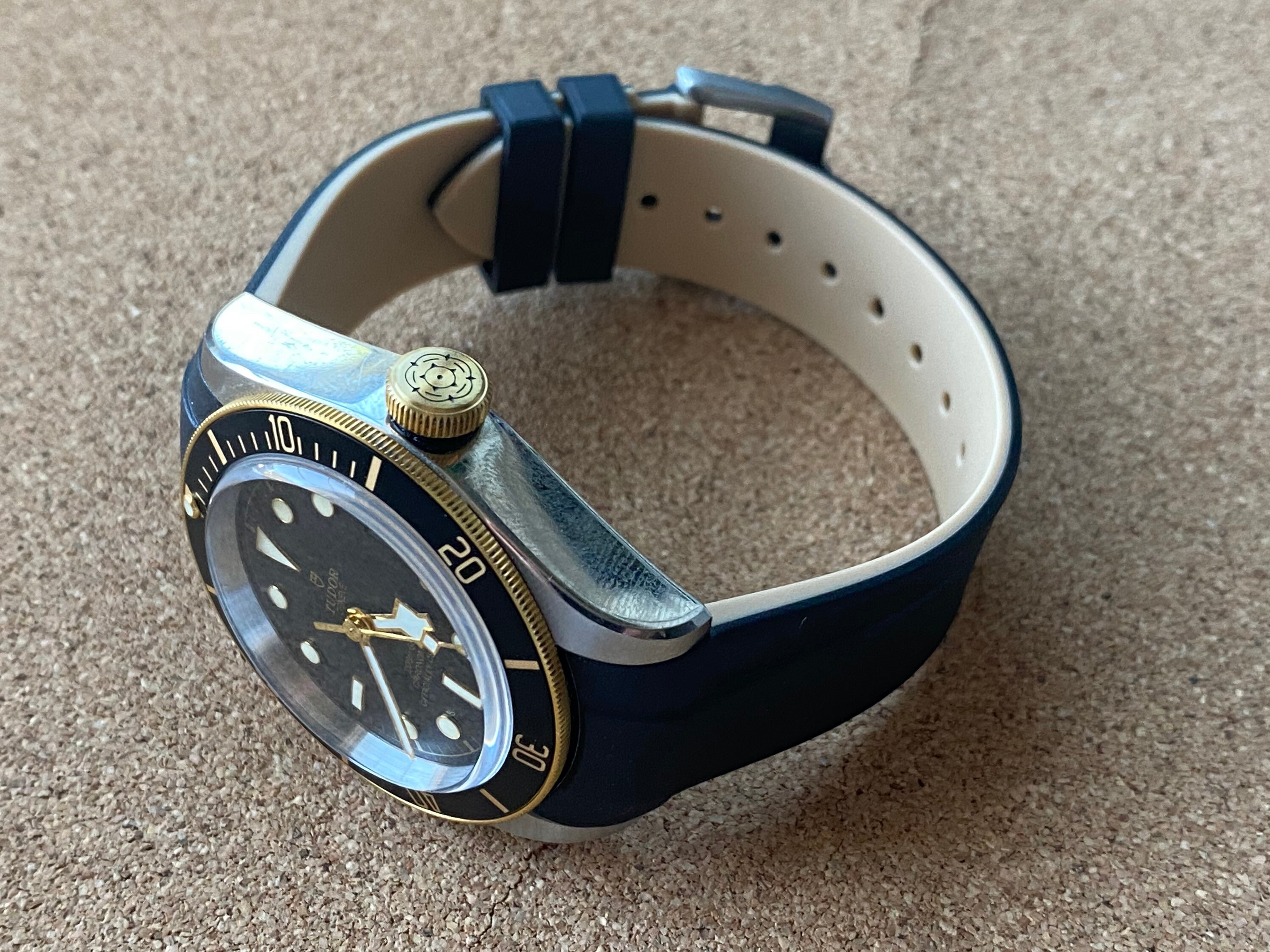 22mm Vulcanized Rubber DUAL Strap for Tudor Black Bay Watches | Etsy