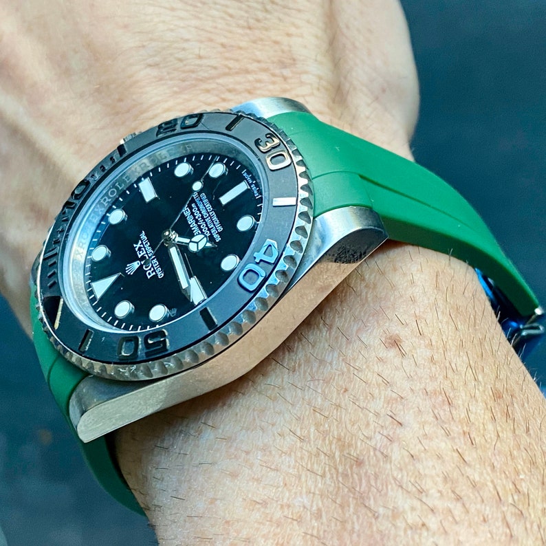 20mm Rubber GREEN Strap for Rolex Watches Newer Style Cases - Etsy
