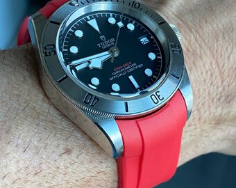 22mm BROWN Vulcanized Rubber BAND Strap for Tudor Black Bay | Etsy