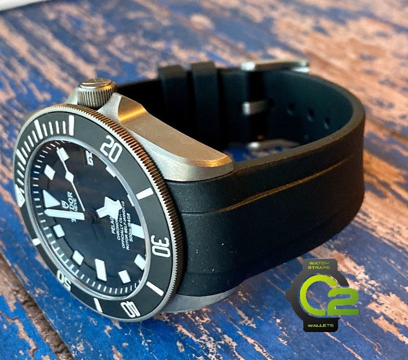 22mm Vulcanized Rubber Strap for Tudor Pelagos Watches - Etsy