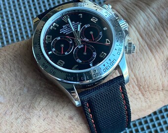 Canvas Leather Watch Strap - Etsy