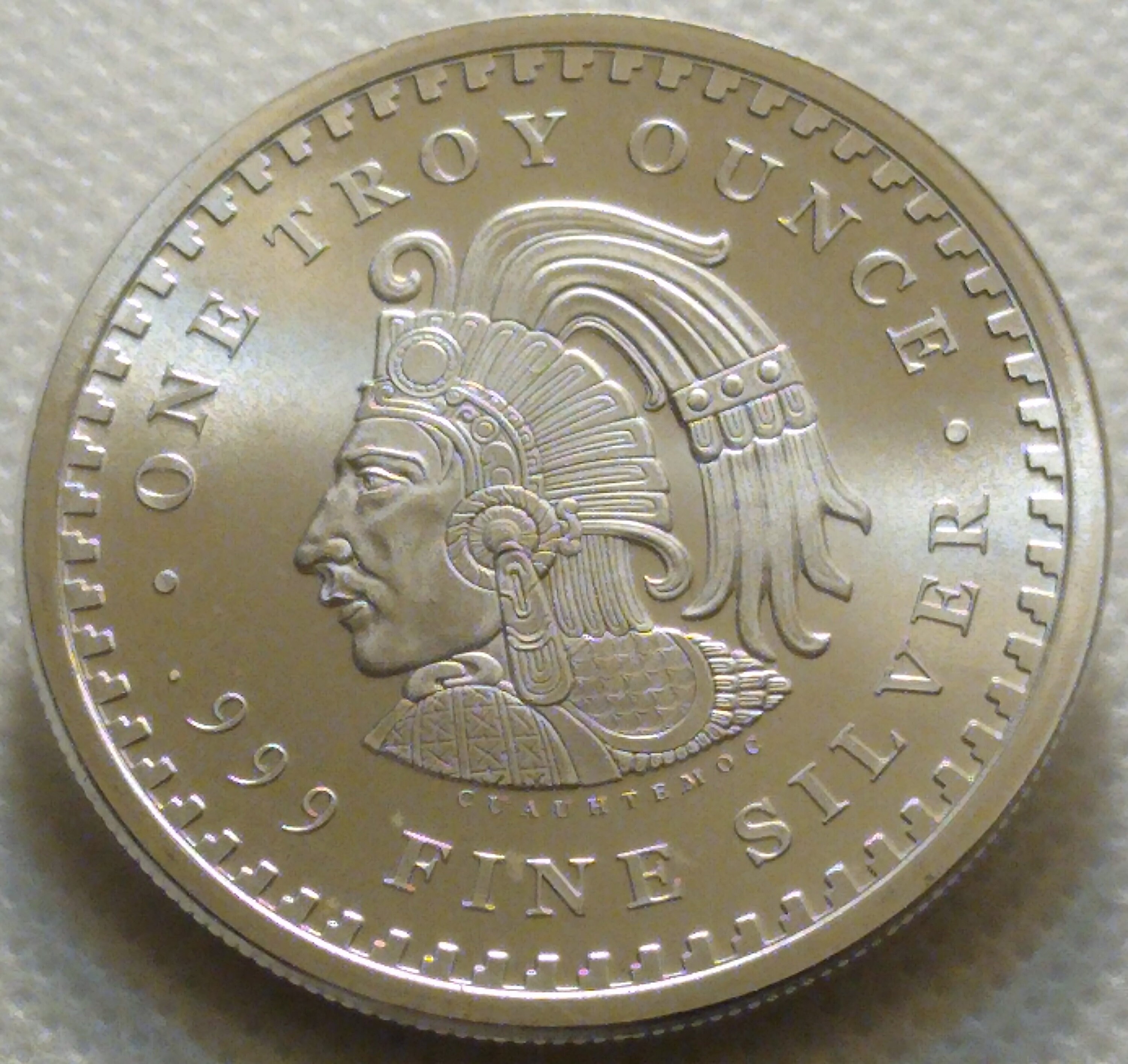 Aztec Calendar, Emperor Cuauhtemoc 1 Troy Oz .999 Fine Silver Round. - Etsy