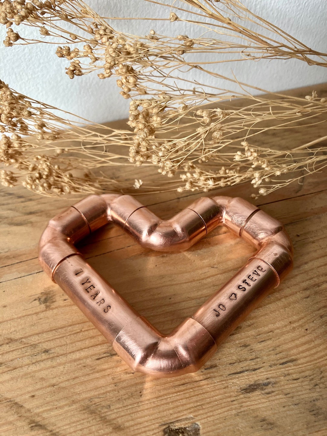 Personalised Copper Pipe Heart - Etsy
