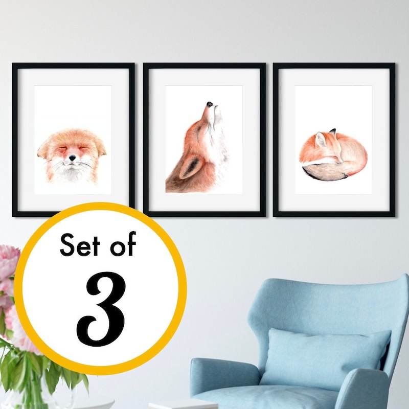Cute Fox Painting - Etsy UK