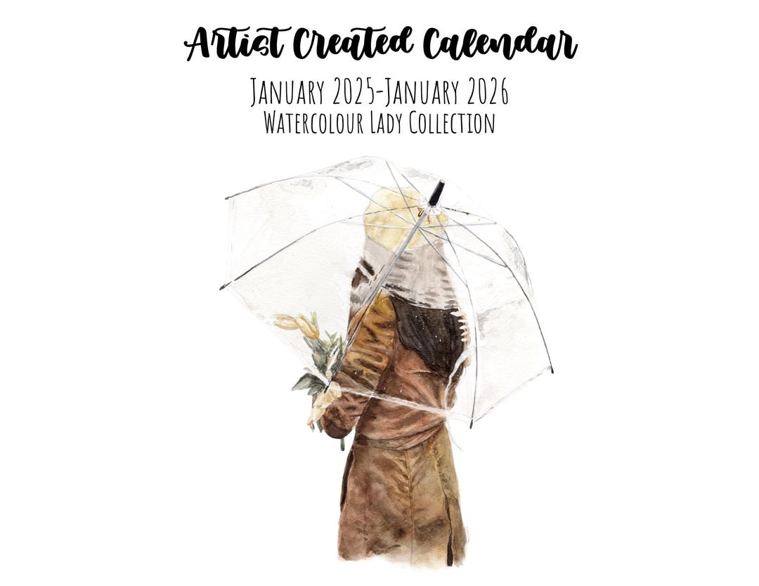 2025 Watercolour Ladies Calendar | Feminine Calendar | Artist Created ...