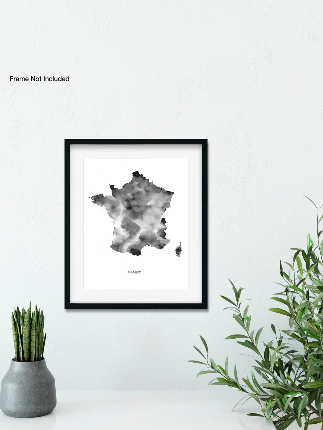 Watercolor French Map, Watercolor Map of France, Geographical Art ...