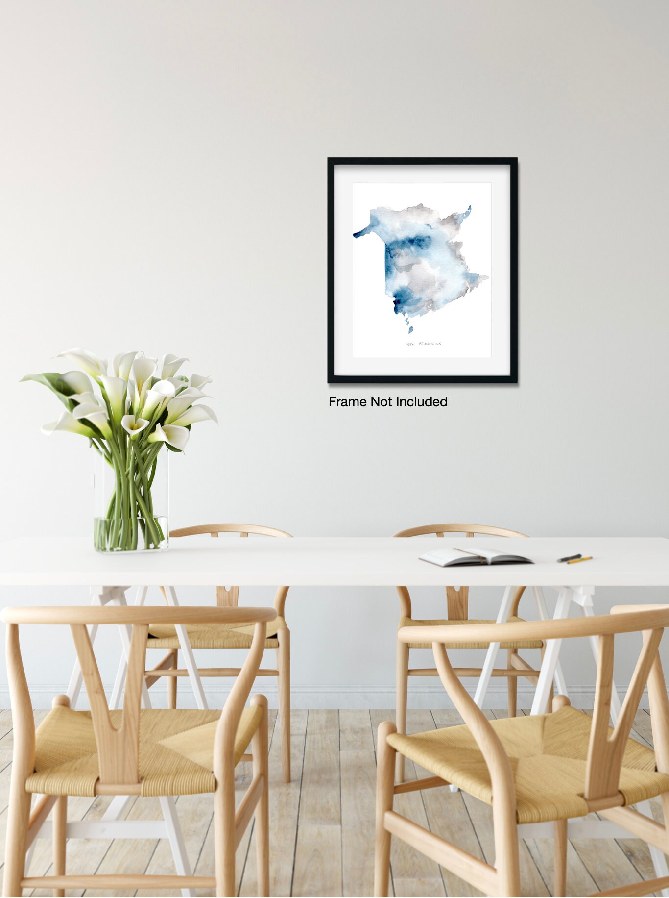 Watercolor New Brunswick Map Canadian Watercolor Maps | Etsy