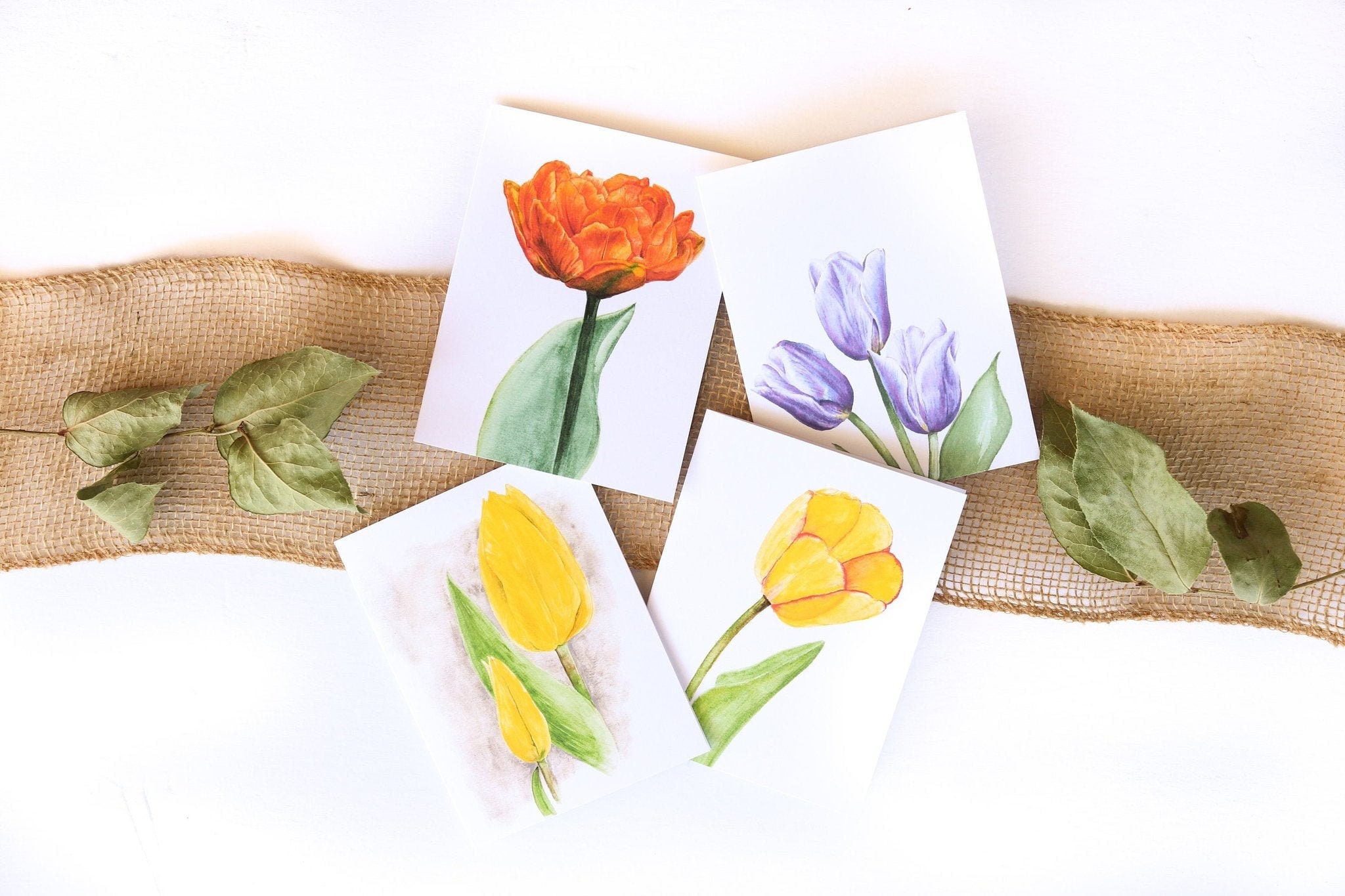 4 Tulip Note Cards Pack Note Card Pack Watercolor Greeting - Etsy Canada