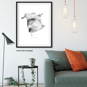 Watercolor New Brunswick Map, Canadian Watercolor Maps, Geographical ...