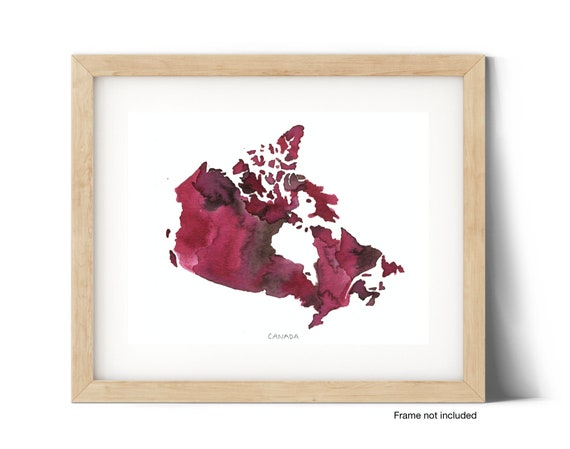 Watercolor Canada Map Geographical Art Watercolor Maps | Etsy Canada