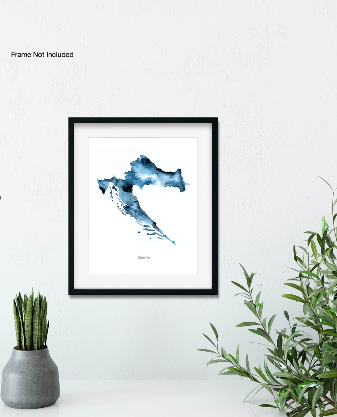 Watercolor Map of Croatia, World Watercolor Maps, Geographical Art ...