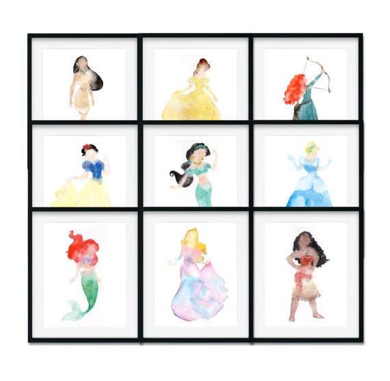 Watercolor Princess Art Set Contemporary Loose Watercolour - Etsy