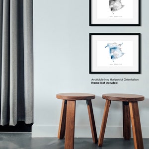 Watercolor New Brunswick Map, Canadian Watercolor Maps, Geographical ...