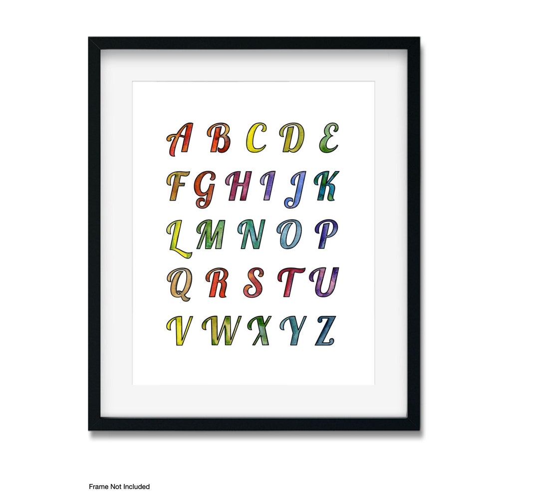 Watercolor Alphabet Art Print | Kids Room Art | Daycare Nursery Art ...