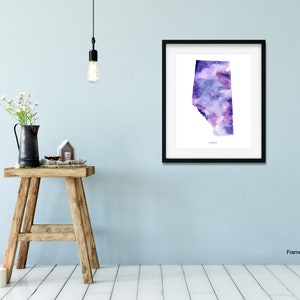 Watercolor Alberta Map, Watercolor Map of Canadian Provences ...