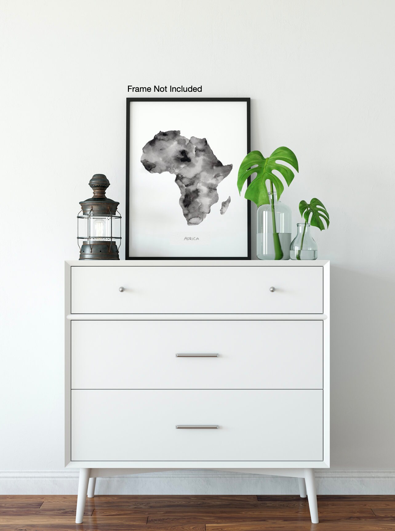Map of Africa, Geographical Art, Watercolor Map of Africa, Painted Maps ...