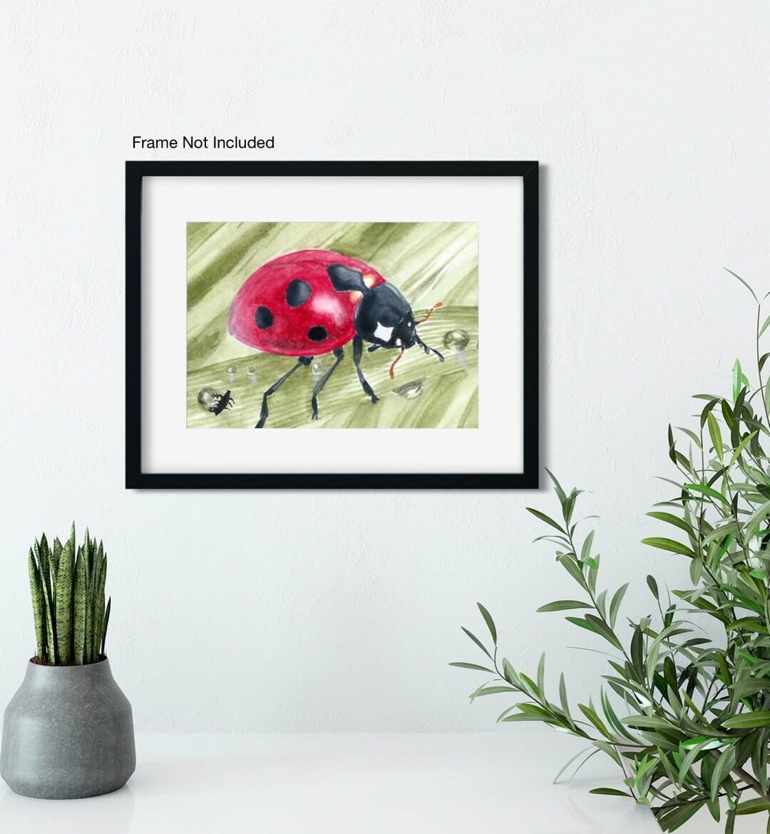 Watercolour Ladybug Print, Ladybird Watercolor Print, Lady Bug Painting ...