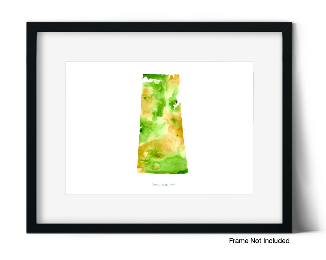 Watercolour Saskatchewan Map Canadian Watercolor Maps - Etsy Canada