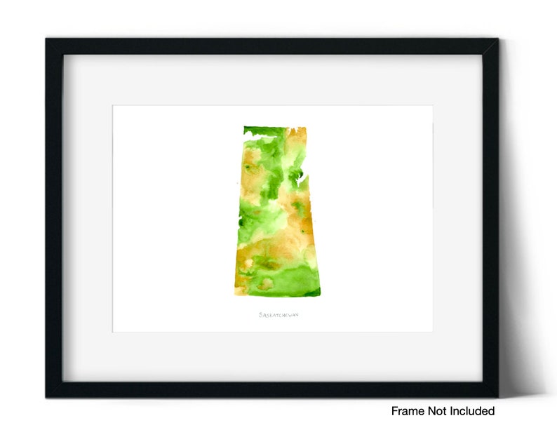 Watercolour Saskatchewan Map Canadian Watercolor Maps - Etsy Canada