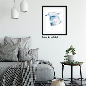 Watercolor New Brunswick Map, Canadian Watercolor Maps, Geographical ...