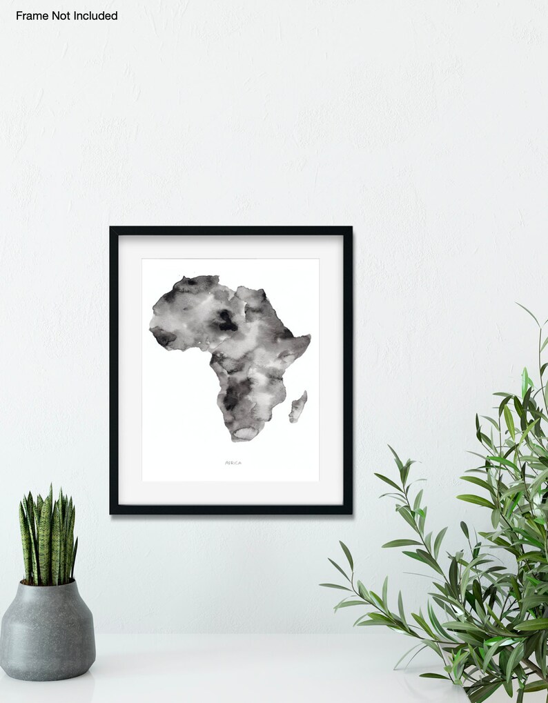 Map of Africa Geographical Art Watercolor Map of Africa - Etsy