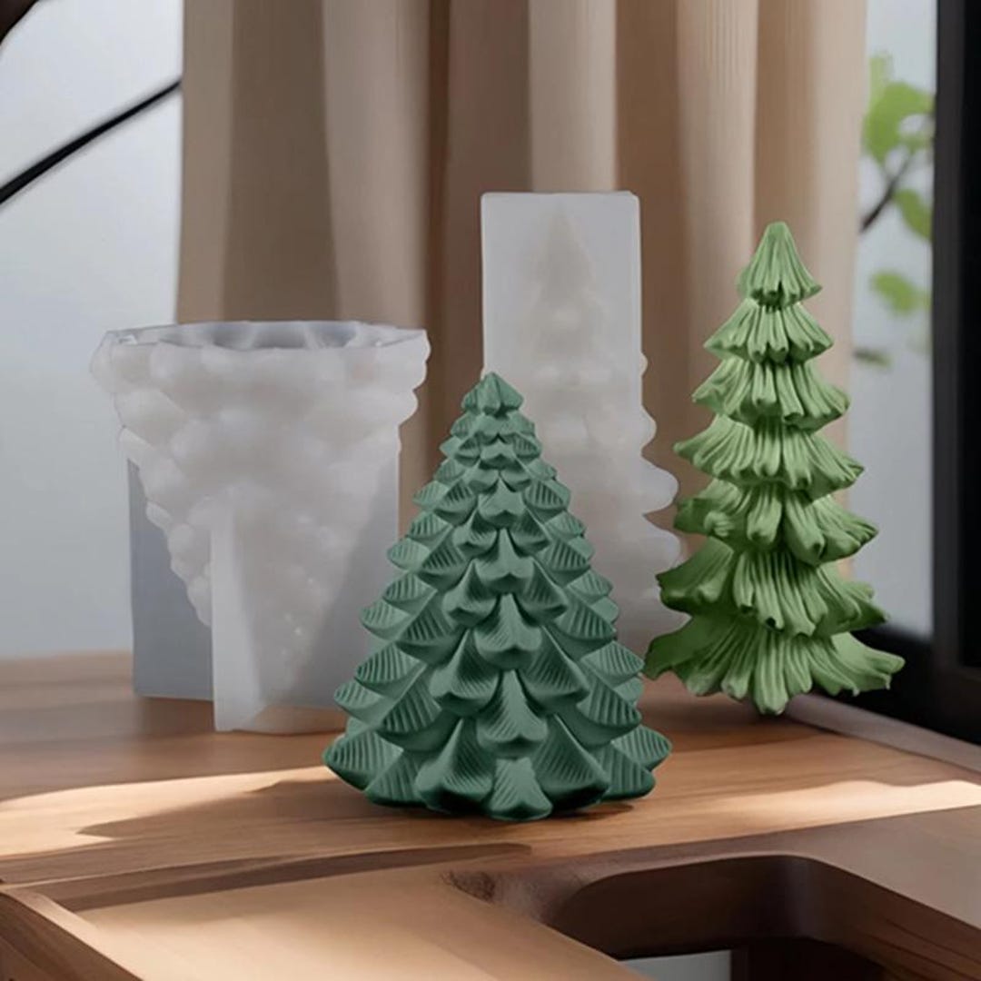 3D Christmas Tree Silicone Mold-christmas Tree Candle Mold-pine Tree ...