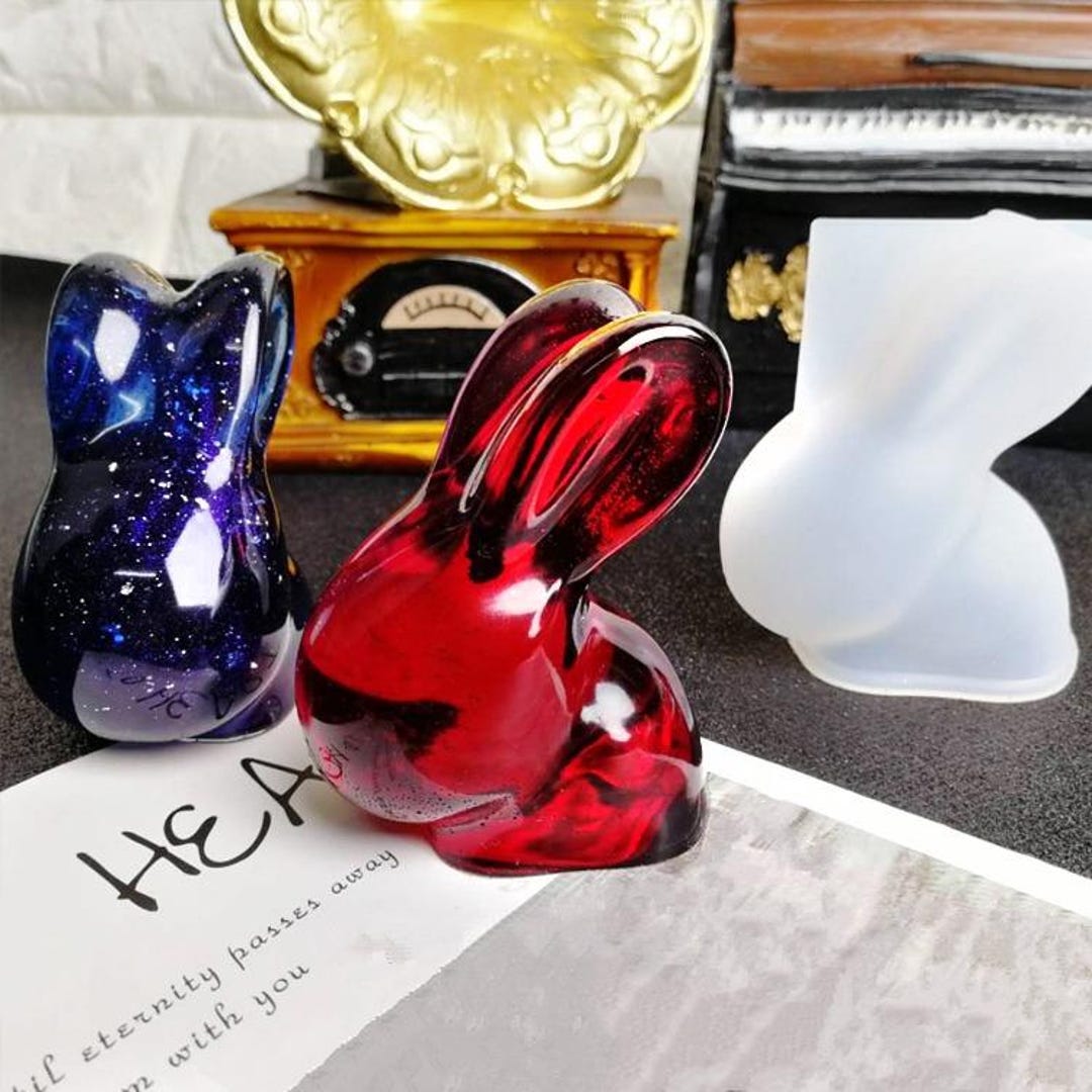 3D Rabbit Silicone Mold-jade Rabbit Resin Mold-cute Rabbit Keychain ...