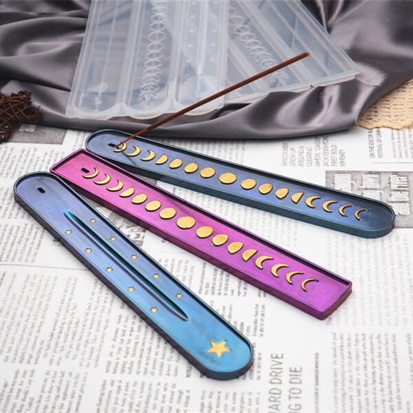 Moon Star Incense Holder Resin Mold-oval Square Incense Holder | Etsy