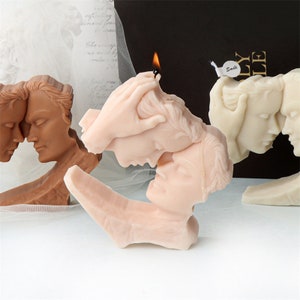 Nordic Couple Statue Silicone Mold-couple Kiss Candle Mold-human Face ...