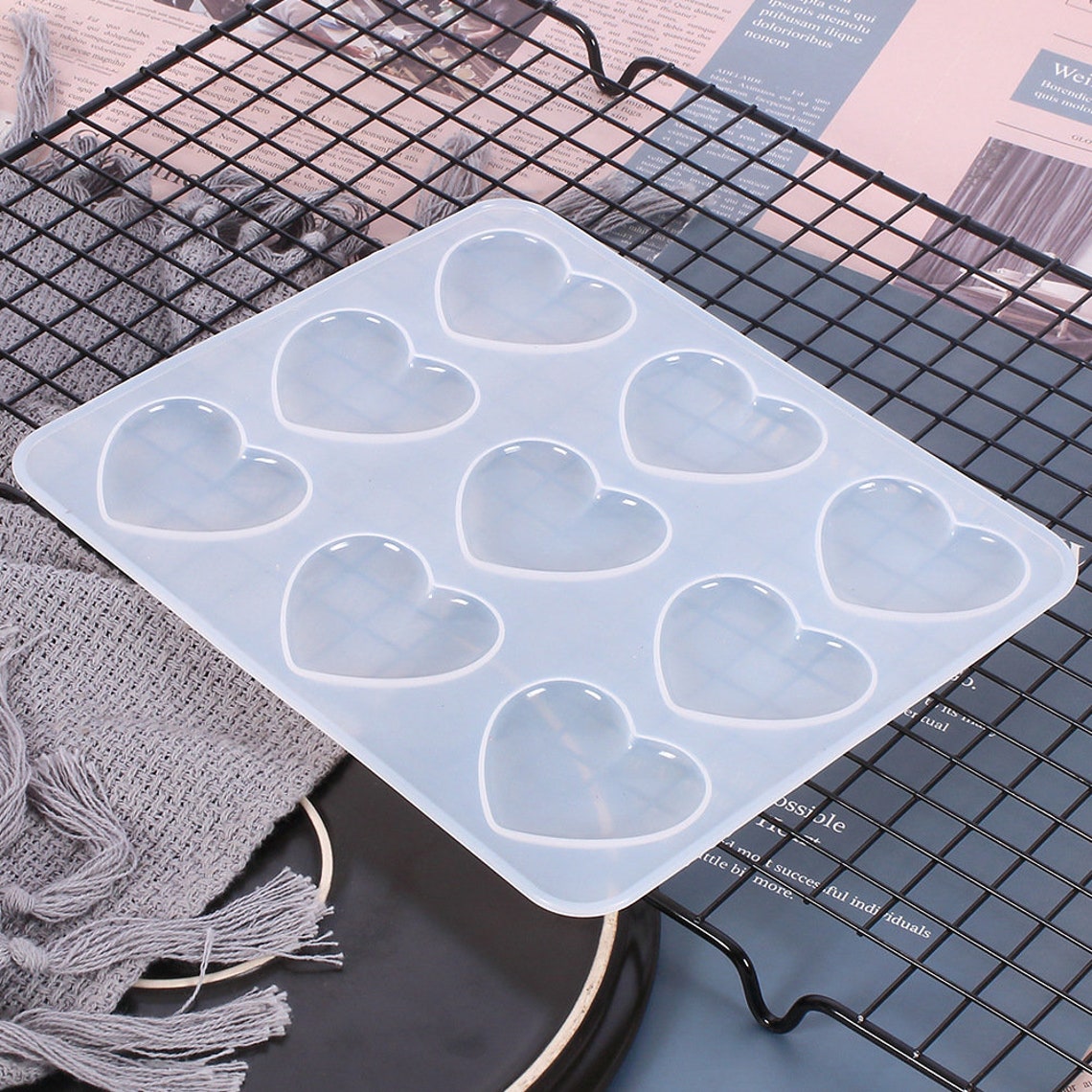 Heart Shaped Silicone Mold-romantic Heart Resin Mold-heart Keychain ...