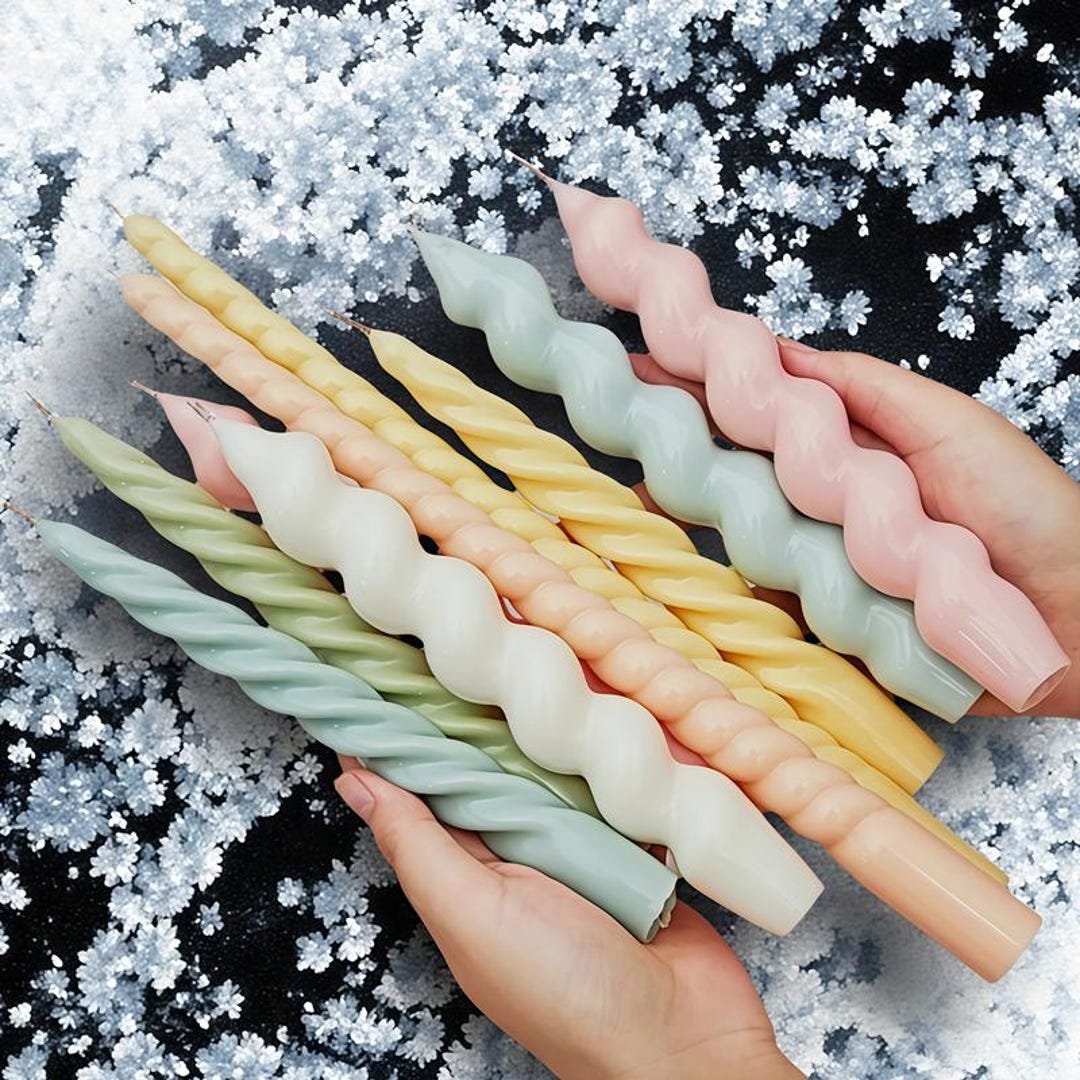 Long Striped Candle Silicone Mold-tall Spiral Pillar Candle Mold ...