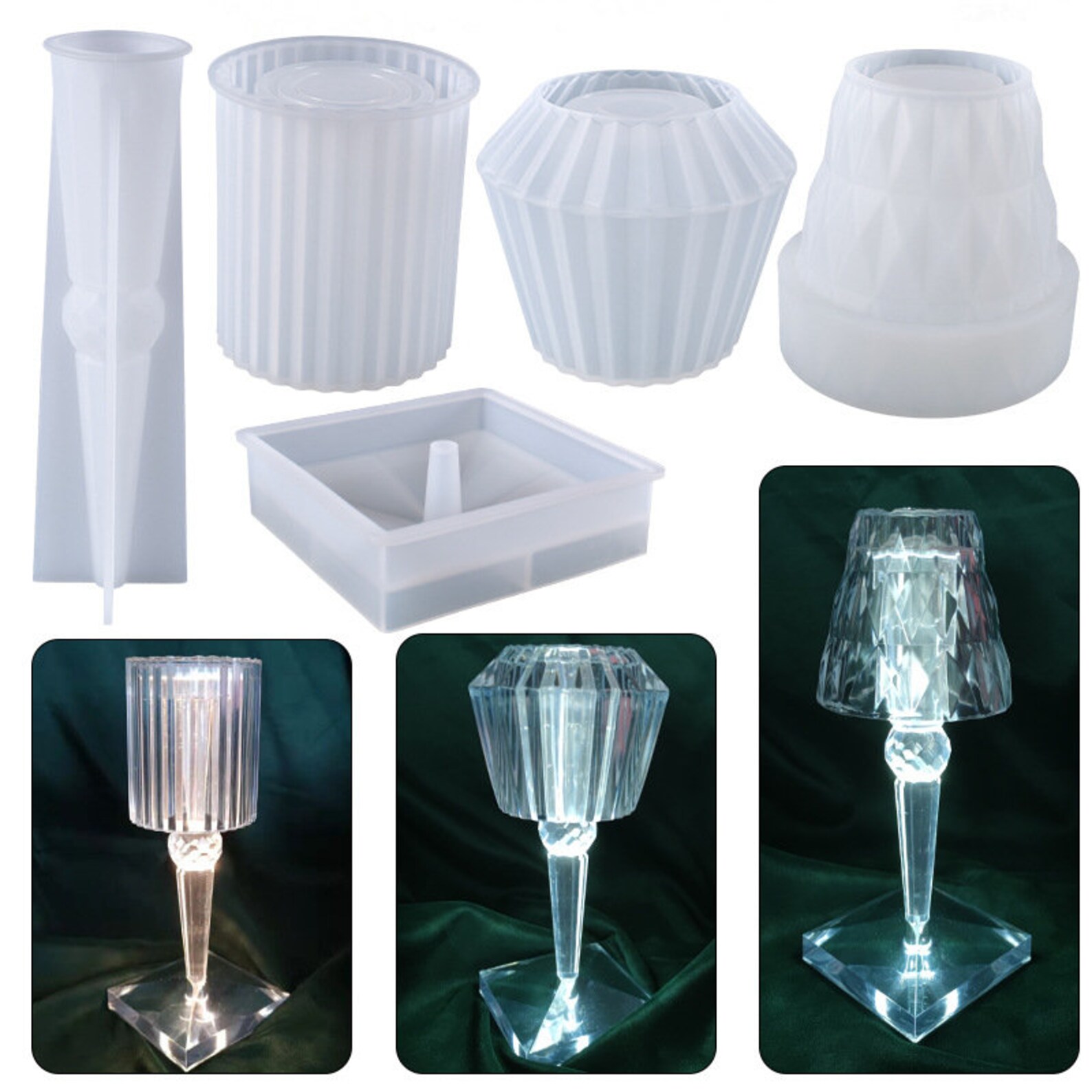 Fashion Table Lamp Silicone Mold-table Lamp Resin Mold-lampshade Mold ...