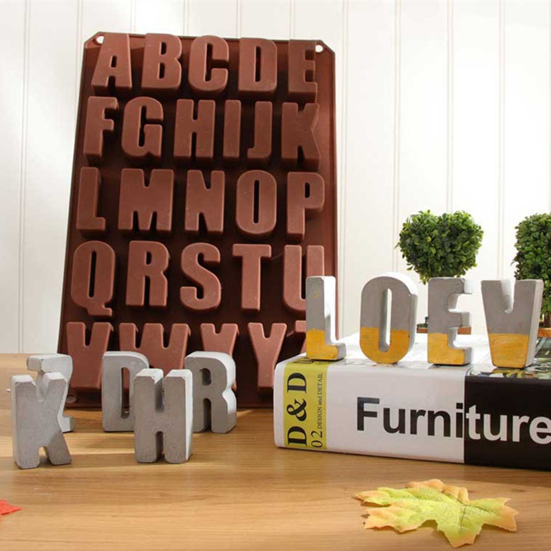 Large Alphabet Silicone Mold-english Letters Mold-concrete Cement ...
