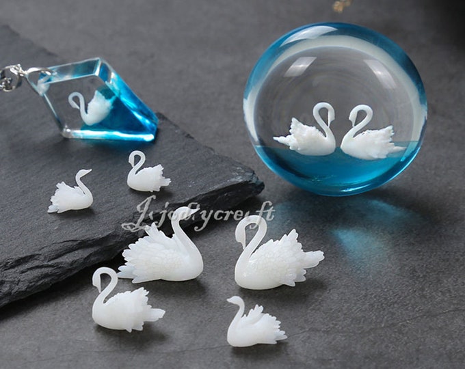 Mini Swan for Resin, 3D Swan Miniature for Resin Jewelry Crafts, Resin ...