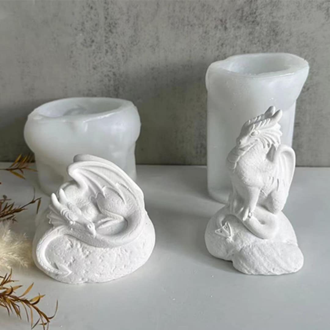2 Styles Dragon Candle Silicone Mold-flying Dragon Resin Mold-dragon ...