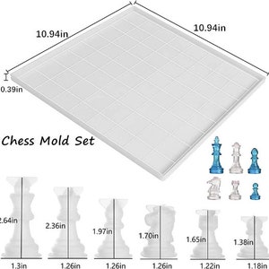 Chess Resin Mold-international Chess Mold-3d Chess Pieces Silicone Mold ...