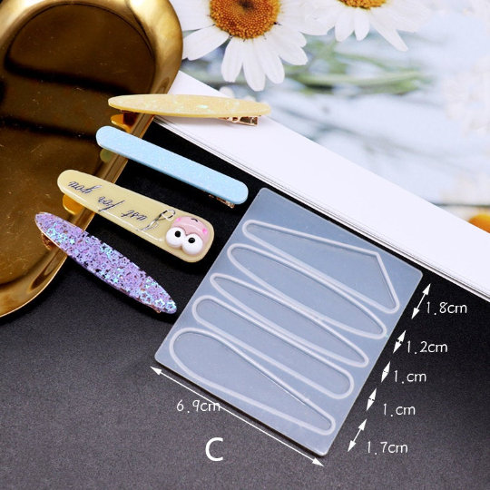 Hair Clip Silicone Mold-Hair Barrettes Mold-Colorful Hair | Etsy