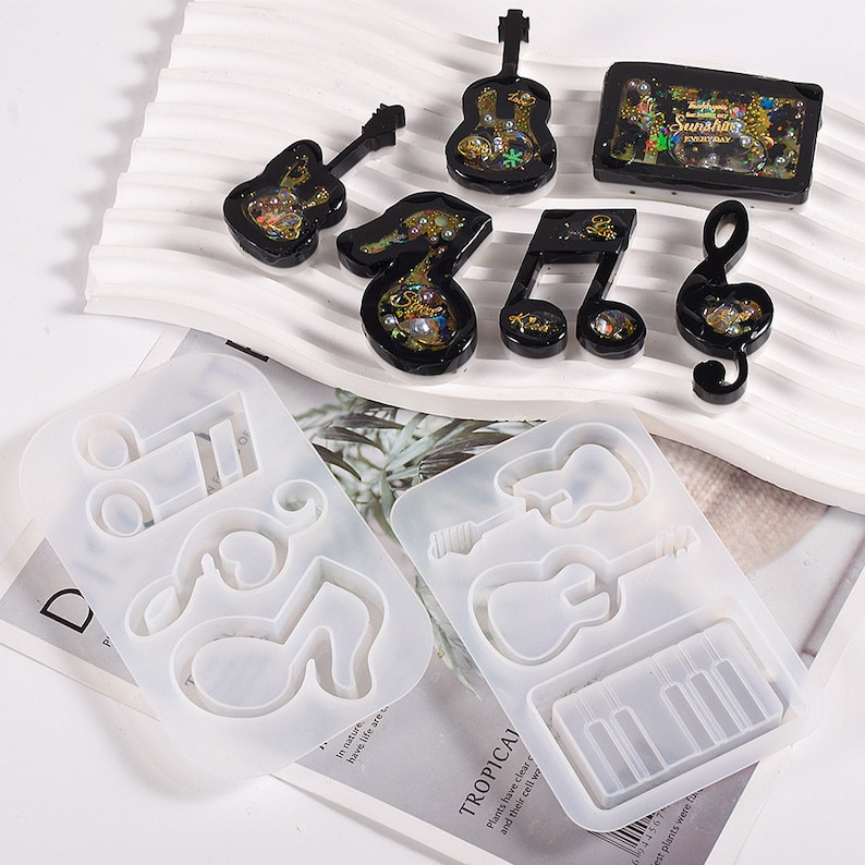 Musical Note Quicksand Silicone Mold-musical Note Shaker Resin Mold ...
