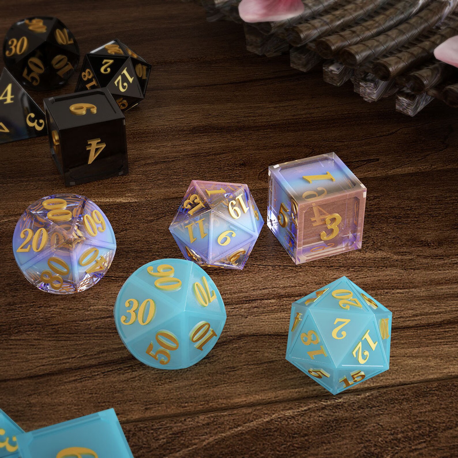 RPG Dice Set Silicone Mold-dnd Dice Resin Mold-7 Sharp Edge Dice Mold ...