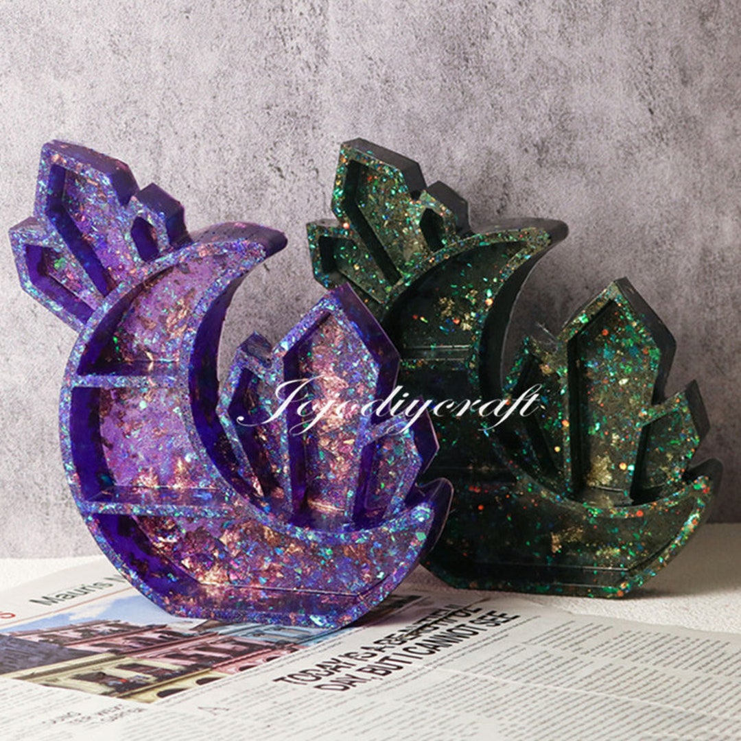 Moon Display Shelf Silicone Mold-crescent Moon Shelf Resin Mold-crystal ...