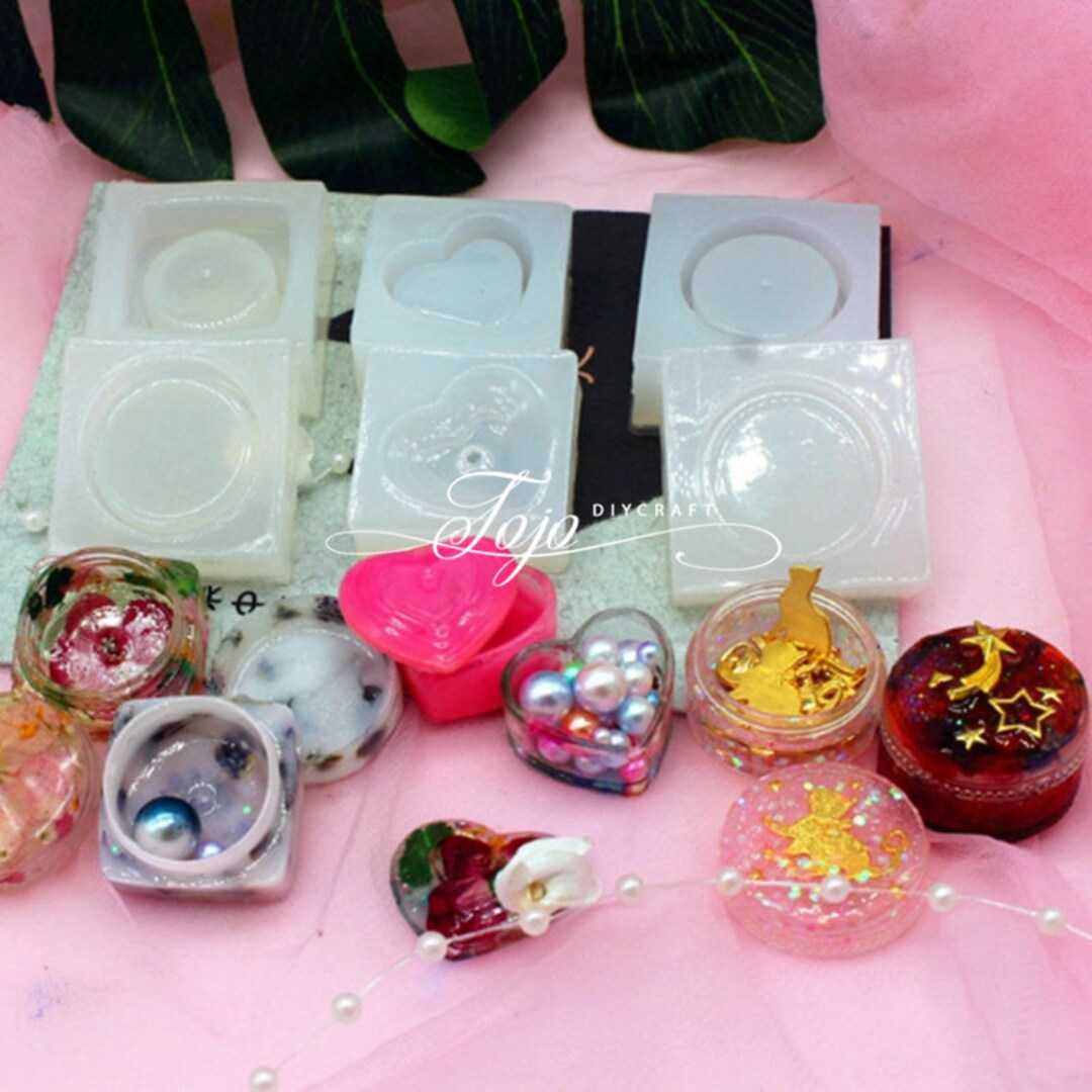 Mini Geometric Storage Box Silicone Mold-round Square Heart Shaped Box ...