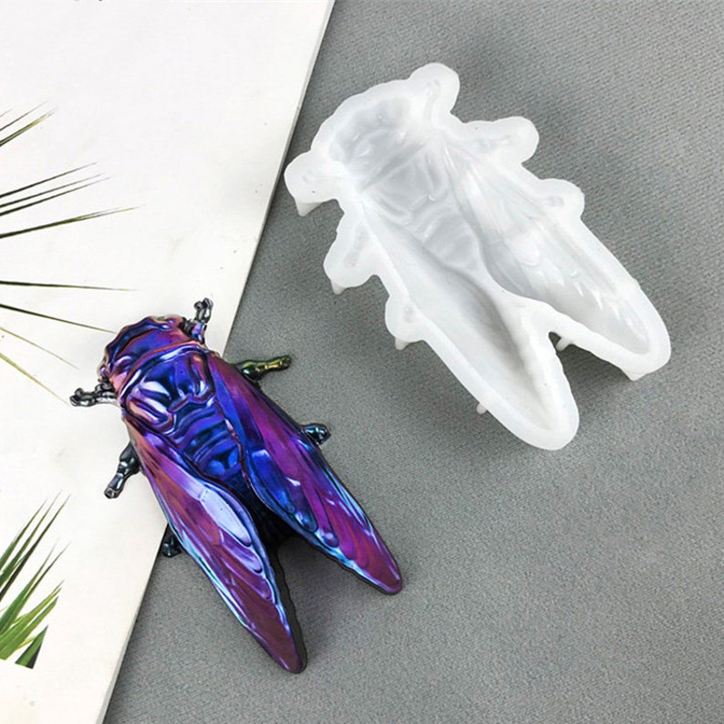 Large Cicada Silicone Mold-cool Cicada Resin Mold-cicada Keychain Mold ...