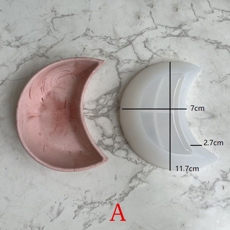 Moon Tray Silicone Mold-crescent Storage Tray Resin Mold-jewelry ...