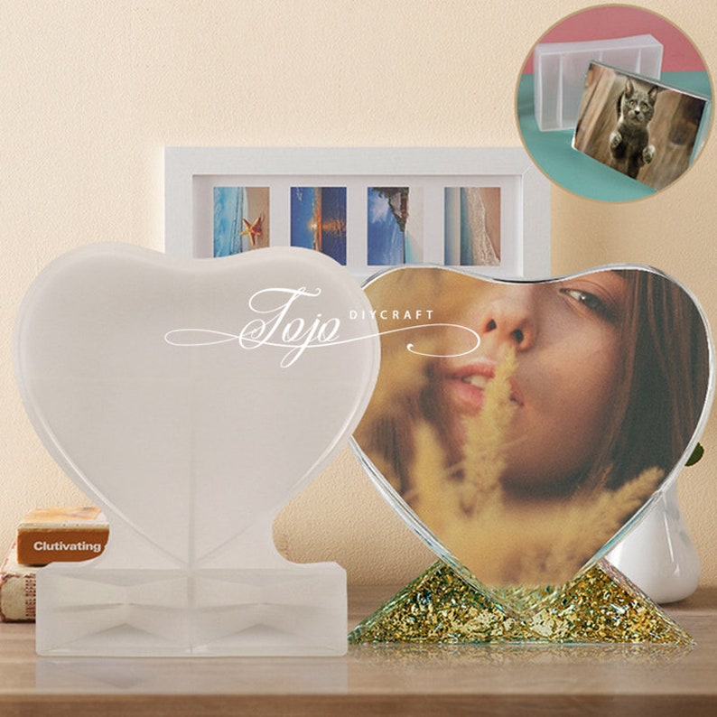 Love Heart Photo Frame Mold-rectangle Photo Frame Resin - Etsy