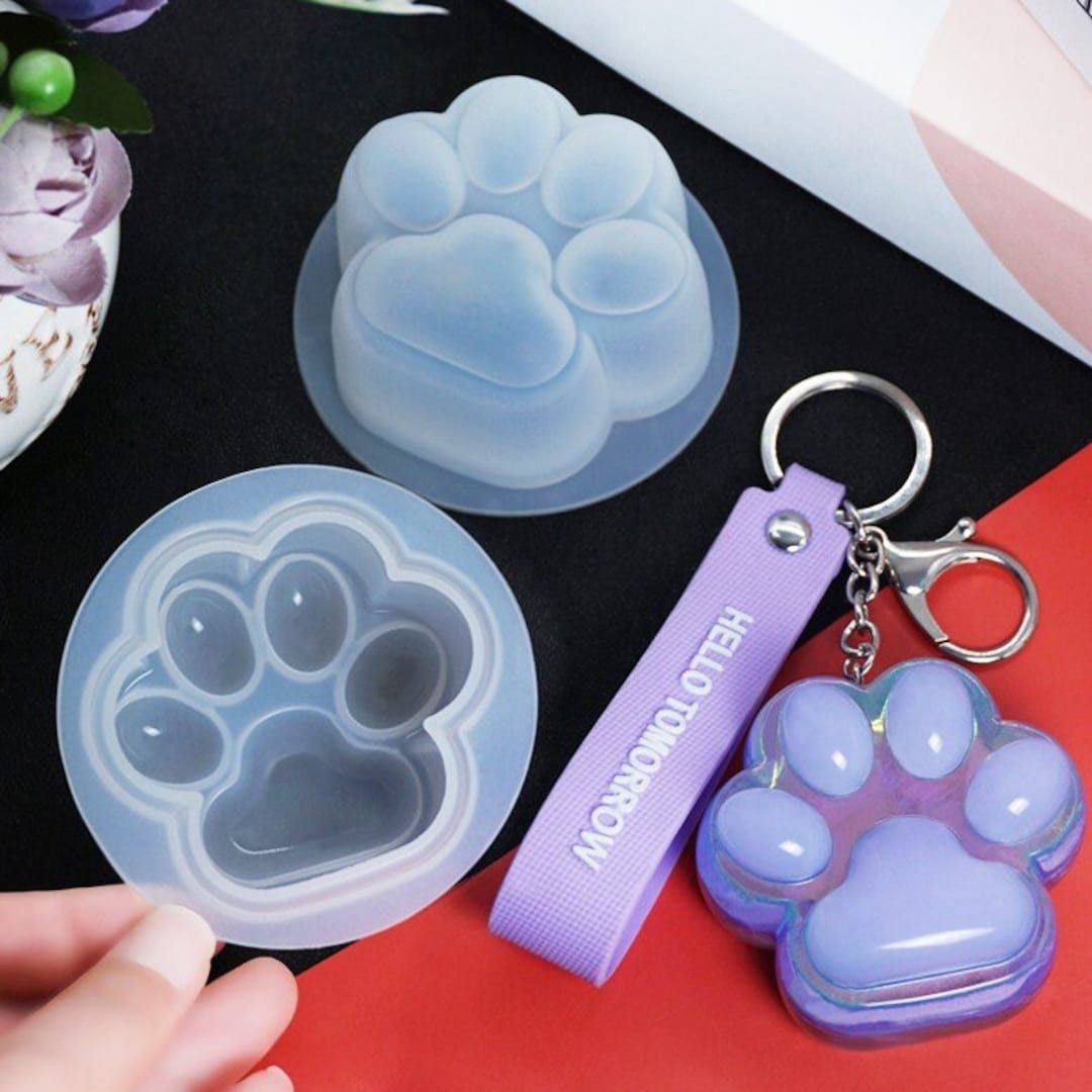 Cat Paw Print Silicone Mold-cat Paw Keychain Mold-cat Paw Resin Mold ...